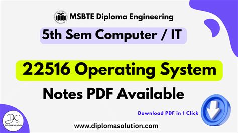 Operating System Notes PDF MSBTE Computer Engineering All Units Notes PDF