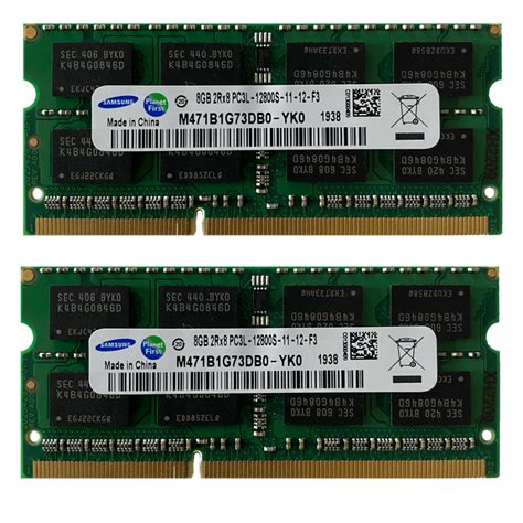 Samsung Ddr3l 1600mhz 16gb 2 X 8gb Pc3l 12800 2rx8 Laptop Memory