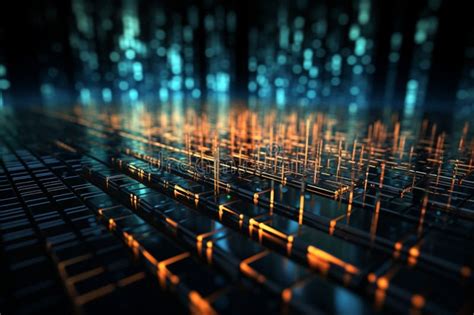 Binary Code Waves Depict Data Flow Digital Security In Internet Technology Stock Illustration