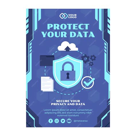 Free Vector Flat Design Data Privacy Poster Template