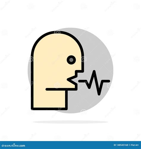 Audio Human Person Speech Talk Abstract Circle Background Flat Color Icon Stock Vector