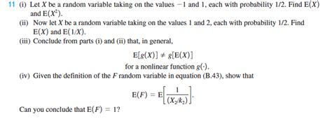 Solved I Let X Be A Random Variable Taking On The Values Chegg