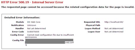 Unable To Load Web Site Throwing Error As Error 50019