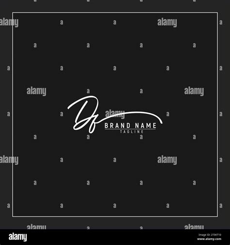 Luxury Initial Df Logo Initials Signature Handwriting Monogram Isolated On Black Background