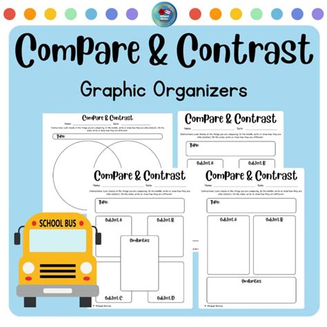 Cause And Effect And Compare And Contrast Graphic Organizers Printable Worksheet