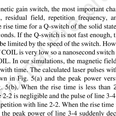 A Comparison Of Laser Pulses With Different Reflectivity Of Oc B