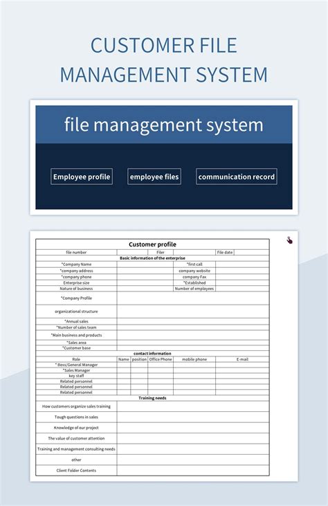 Customer File Management System Excel Template And Google Sheets File