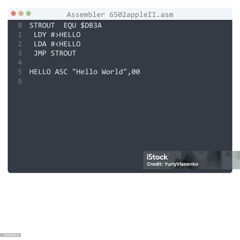 assembler 6502appleii bahasa hello world contoh dalam ilustrasi jendela