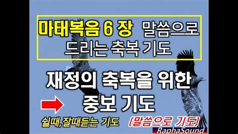 마태복음 6장으로 드리는 재정축복기도 경제적 자유를 위한 기도 재정의 축복을 위한 기도문 말씀으로 드리는 기도 쉴때 잘때듣는 기도중보기도 Youtube