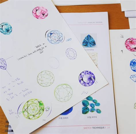 Class101 반짝반짝 보석그리기 감성 색연필 일러스트
