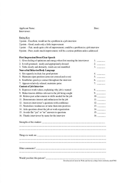 Free 20 Interview Feedback Form Examples In Pdf Ms Word