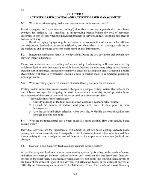 Chapter 5 Activity Based Costing And Activity Based Management Cost Accounting Studocu