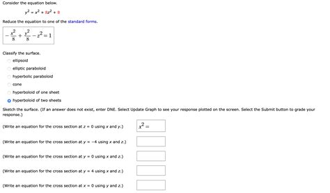 Solved Consider The Equation Below Y2 X2 8z2 8reduce The