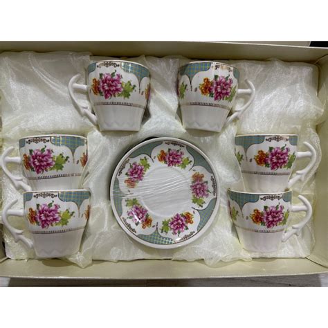 6pcs Set Ceramic Cup 🇲🇾clearing Stock 🇲🇾new Design Set Cawan Cups