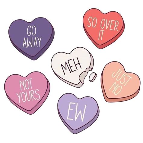 Sassy Conversation Hearts Set Of 9 By Lulubeeart Redbubble Artofit
