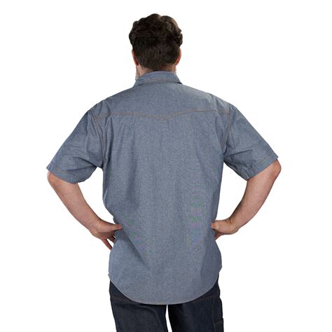 Chambray Short Sleeve Western Shirt Key Apparel