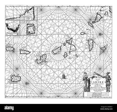 Passport Map Of Part Of The Windward Islands With Barbados With Three