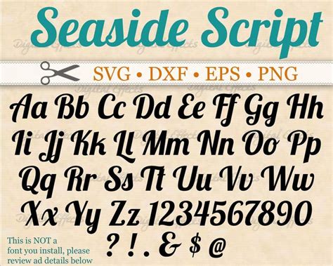Seaside Script Font Ttf Svg Dxf Eps Png Bold Script Retro Font Fancy Script Cursive Font