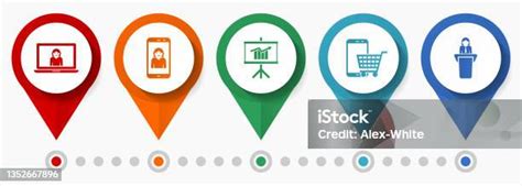 비즈니스 개념 상거래 및 쇼핑 벡터 아이콘 세트 평면 디자인 포인터 인포그래픽 템플릿 칠판에 대한 스톡 벡터 아트 및 기타 이미지 칠판 Brand Name Smart
