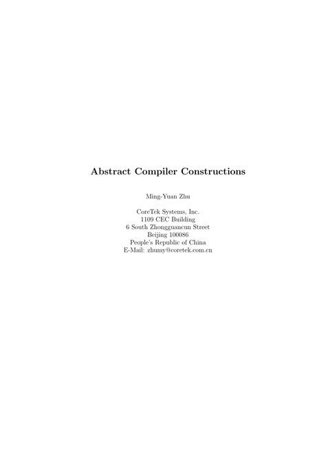 Pdf Abstract Compiler Constructions