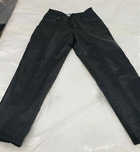 David Benjamin 100 Black Leather Pants Size 14 01 9… Gem