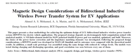Magnetic Design Considerations Of Bidirectional Inductive Wireless Power Transfer System For Ev