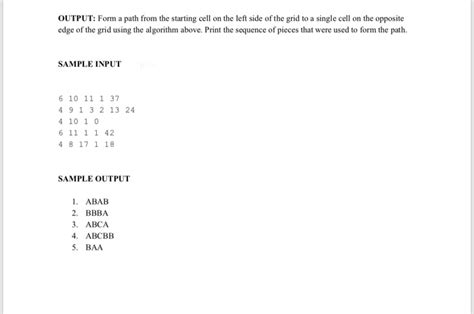 Solved PROBLEM Given A Rectangular Grid And The 3 Types Of Chegg Com