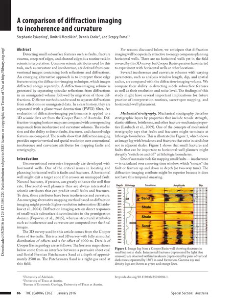 Pdf A Comparison Of Diffraction Imaging To Incoherence And Curvature