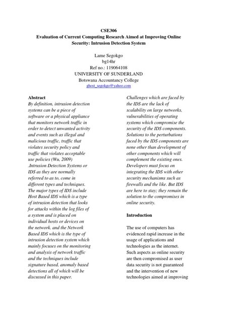 Evaluation Of Current Computing Research Aimed At Improving Online