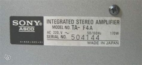 Ta F4a Sony Ta F4a Audiofanzine