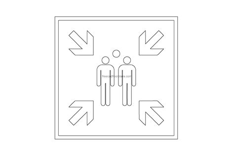 Assembly Point Symbol Free Cad Drawings