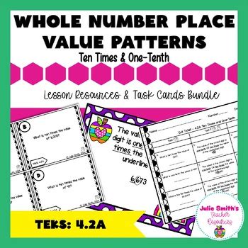 Whole Number Place Value Patterns Lesson Notes Task Cards Worksheet