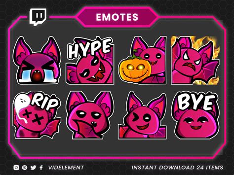 Twitch Emotes Twitch Sub Emote Discord Emote Text Emote Bat Emote