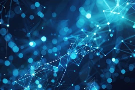 Premium Photo Abstract Blockchain Network Graphic Design On Blue