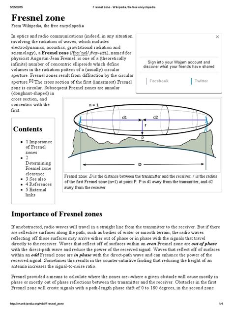 Fresnel Zone Wikipedia The Free Encyclopedia Pdf Broadcast Engineering Electromagnetic