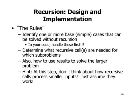 Ppt Introduction To Recursion And Recursive Algorithms Powerpoint