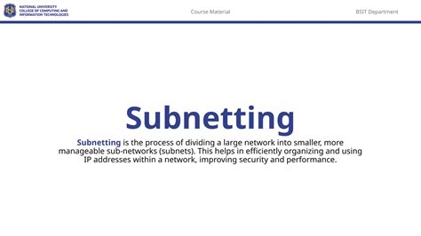 1 Subnetting Supernetting And Vlans 1 1pptx Computer Networking Computing