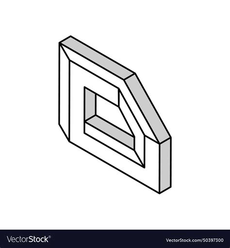 Perspective Impossible Geometric Shape Isometric Vector Image