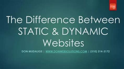 Difference Between A Static And A Dynamic Website Tutorial With Visual