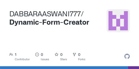 Github Dabbaraaswani777dynamic Form Creator