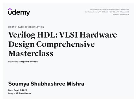 Completed Hdl Verilog Course On Udemy Soumya Shubhashree Mishra Posted On The Topic Linkedin