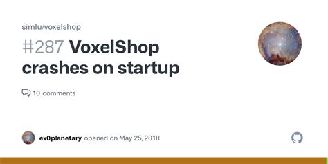 Voxelshop Crashes On Startup · Issue 287 · Simluvoxelshop · Github