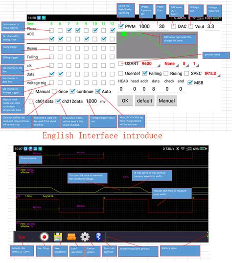 Portable Mobile Phone Oscilloscope For Android Logic Analyzer