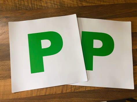 2 X Self Adhesive P Plate Stickers For New Just Passed Driver Print