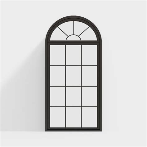 European Arc Window 3d Model Black Free