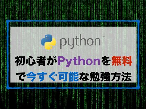 初心者がPythonを無料で今すぐ可能な勉強方法 月見ブログ