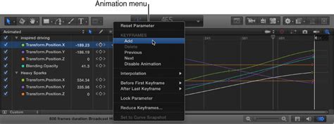 Keyframe Editor Controls Motion Help