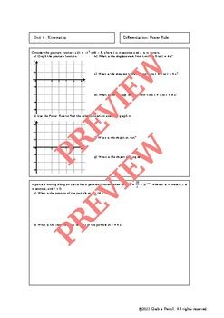 AP Physics C Differentiation Power Rule By Grab A Pencil TPT