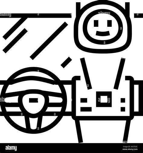 Virtual Assistant Car Line Icon Vector Illustration Stock Vector Image