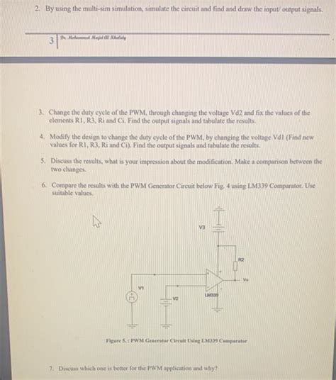 Solved Objectives To Design Analyze And Simulate A Pwm